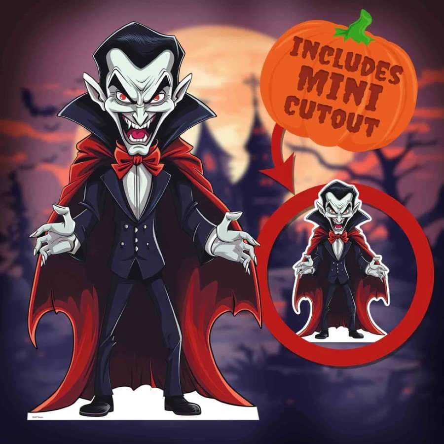 VAMPIRE CARTOON STYLE CARDBOARD CUT OUT