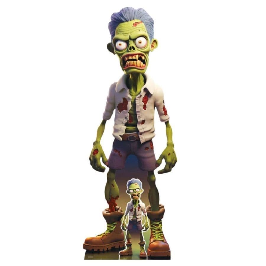 ZOMBIE CARTOON STYLE LIFE SIZE CARDBOARD CUT OUT