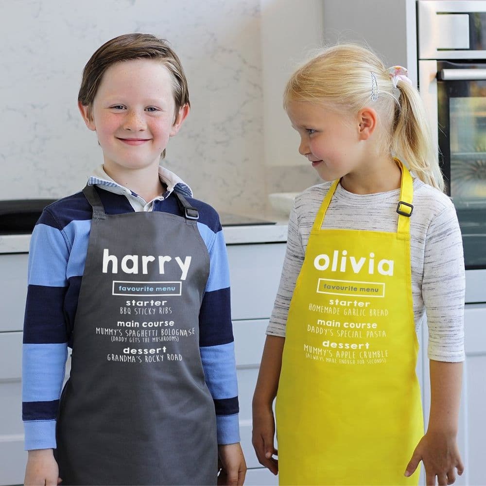 Personalised Child s Favourite Menu Cooking Apron