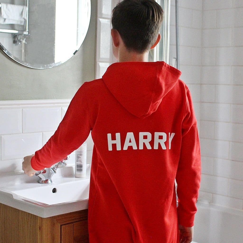 Personalised Junior Zip Up Onesie