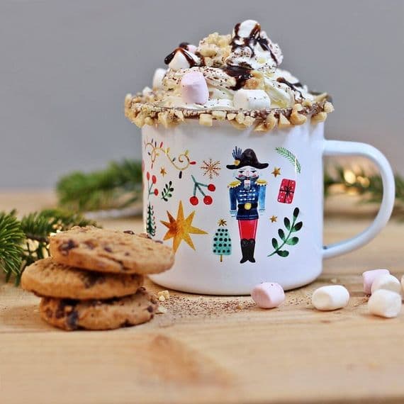 Personalised Nutcracker Christmas Enamel Mug