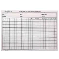 Pony Club A4 Score Book Pad Showjumping