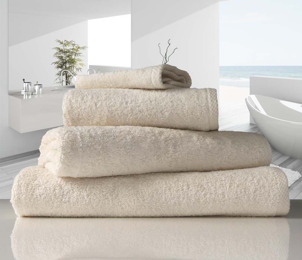 linenHall 500gsm Combed Organic Cotton Face Cloths Natural Unbleached