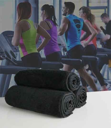 Luxury Micro-Cotton Gym Towel 30cm x 140cm in Black