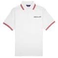 "English" Embroidered England Polo Shirt (White with Red Trim)