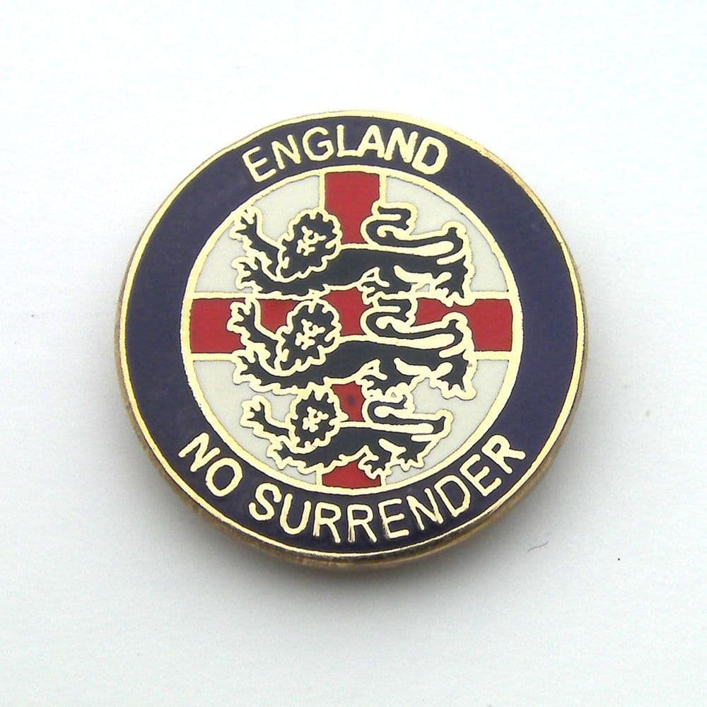 "No Surrender" England Badge - Blue