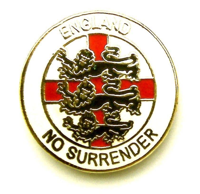 "No Surrender" England Badge - White