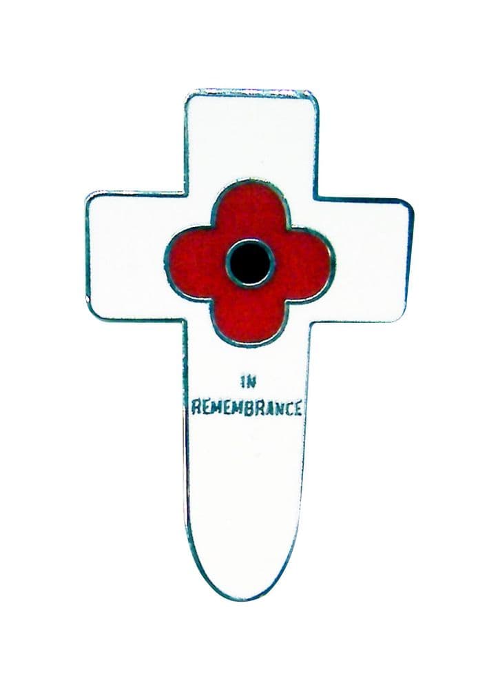 Cross and Poppy Lapel Badge