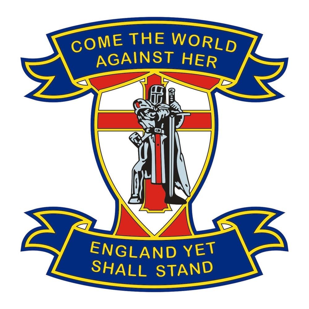 England Car Sticker "Come The World Against Her, England Yet Shall Stand"