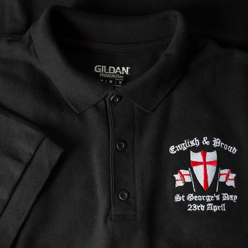 English and Proud England Polo Shirt - Black