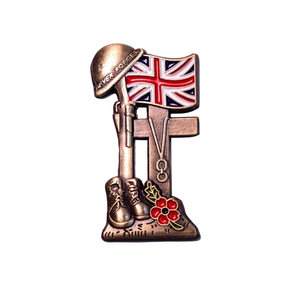 Never Forget Union Jack Poppy Lapel Badge