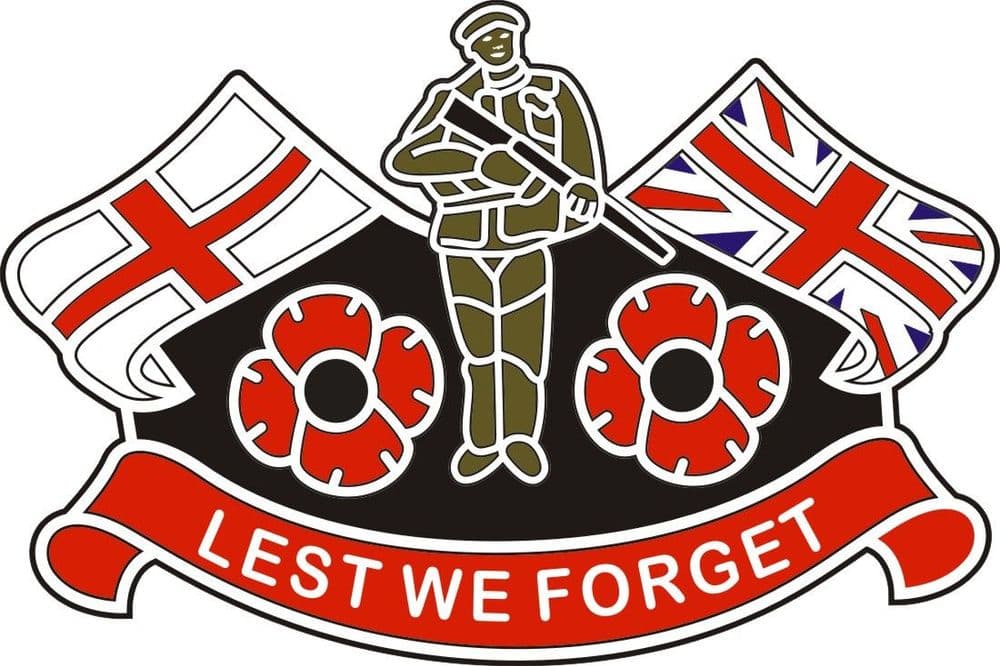 Poppy Car Window Sticker - England Flag and Union Jack