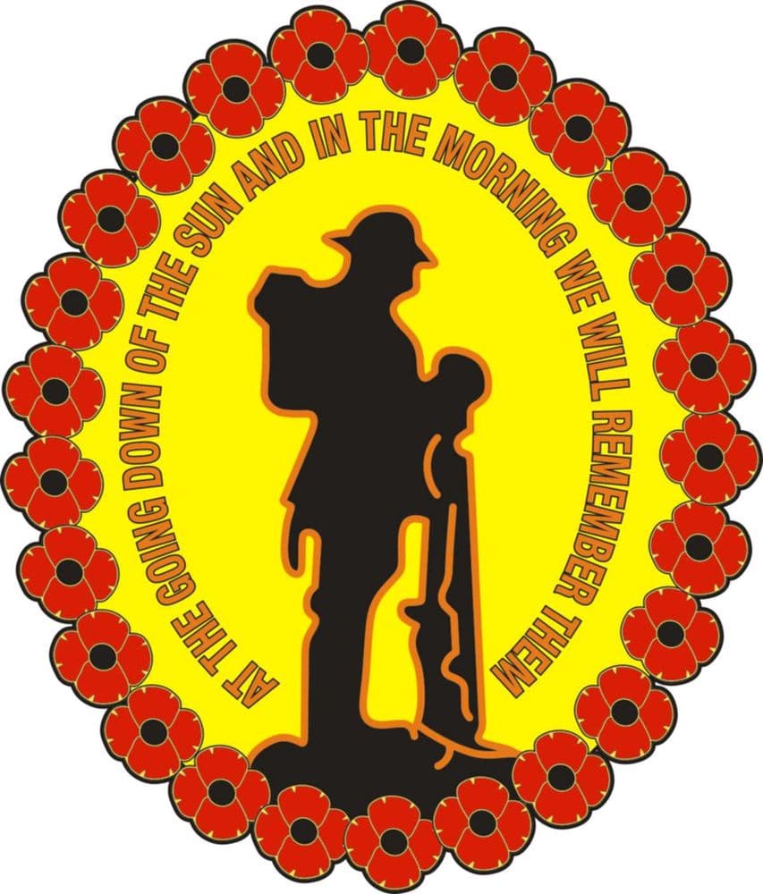 Poppy Car Window Sticker "We Will Remember Them"