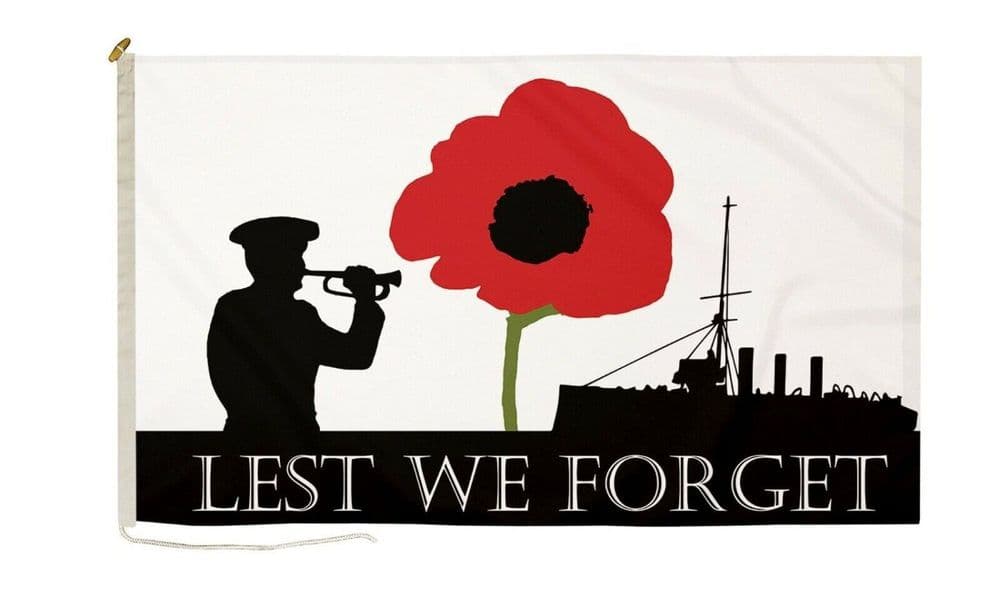 Poppy Lest We Forget Flag - Navy