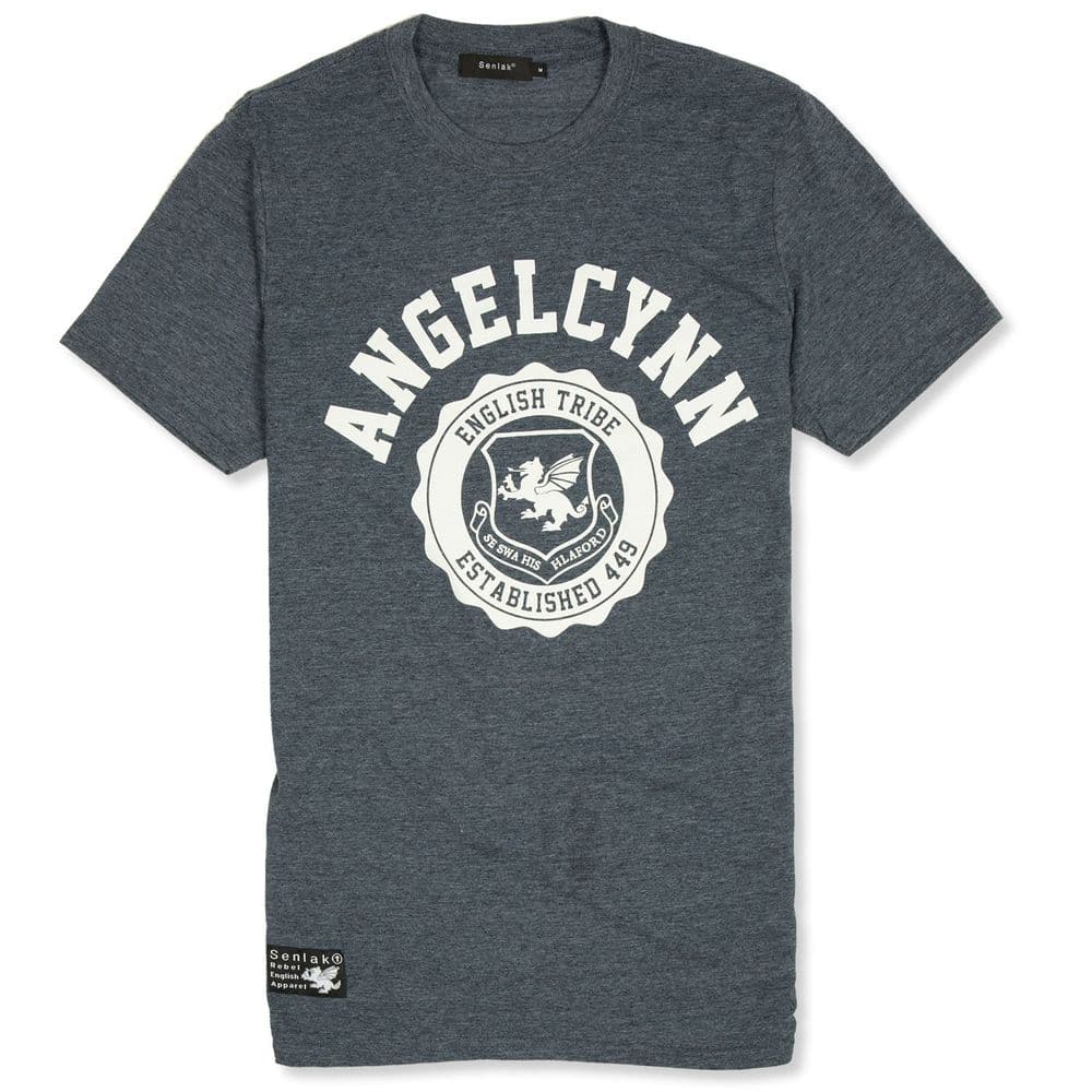 Senlak Angelcynn Anglo-Saxon T-shirt - Heather Navy