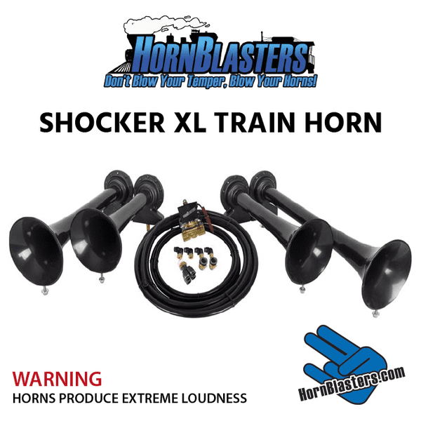 HornBlasters Shocker XL Train Horn - Super Loud EU Spec Kit Made in the USA 24v
