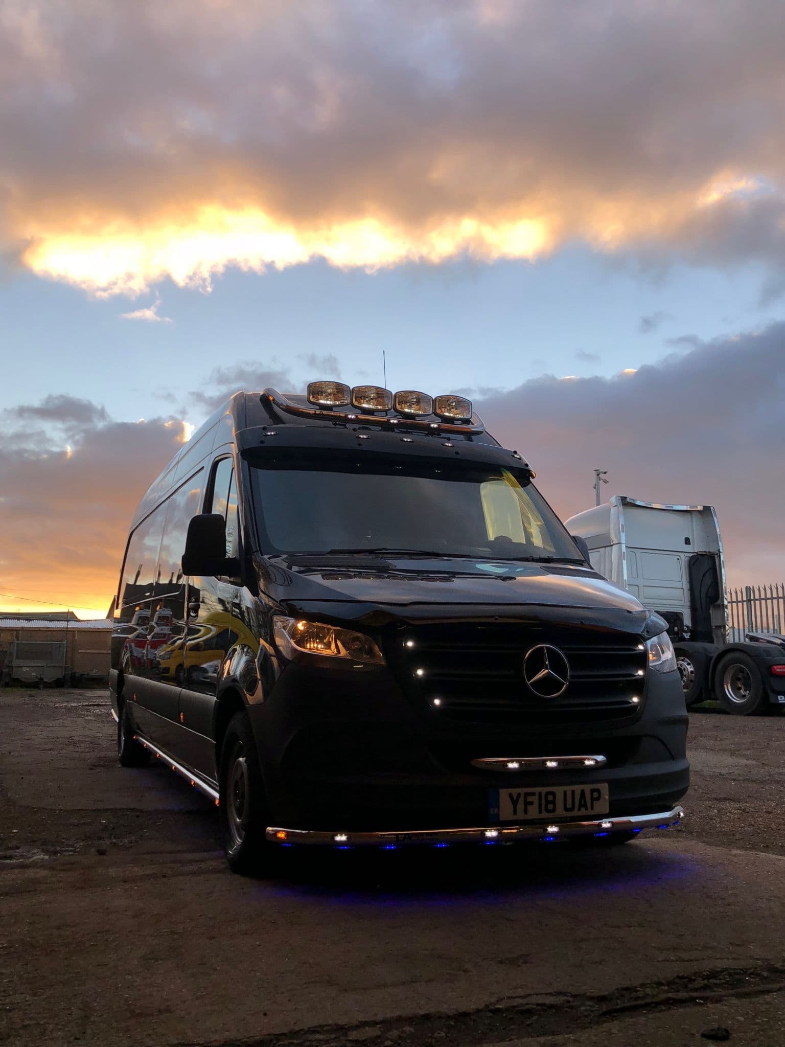 Mercedes Sprinter 2018 Acrylic Sun Visor - With 5 LED s PN AC3052SLED