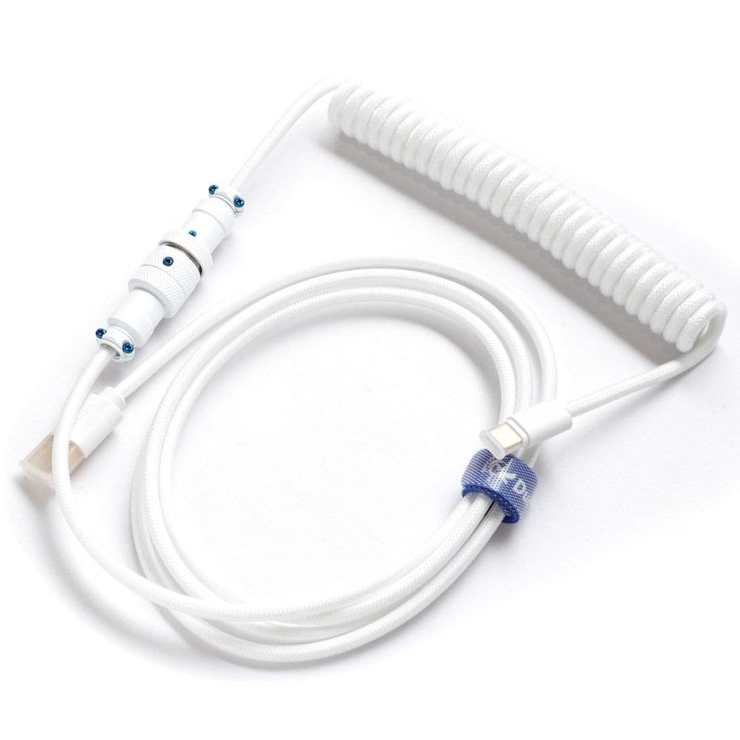 Ducky Premicord Pure White Edition USB Type C Coiled Cable