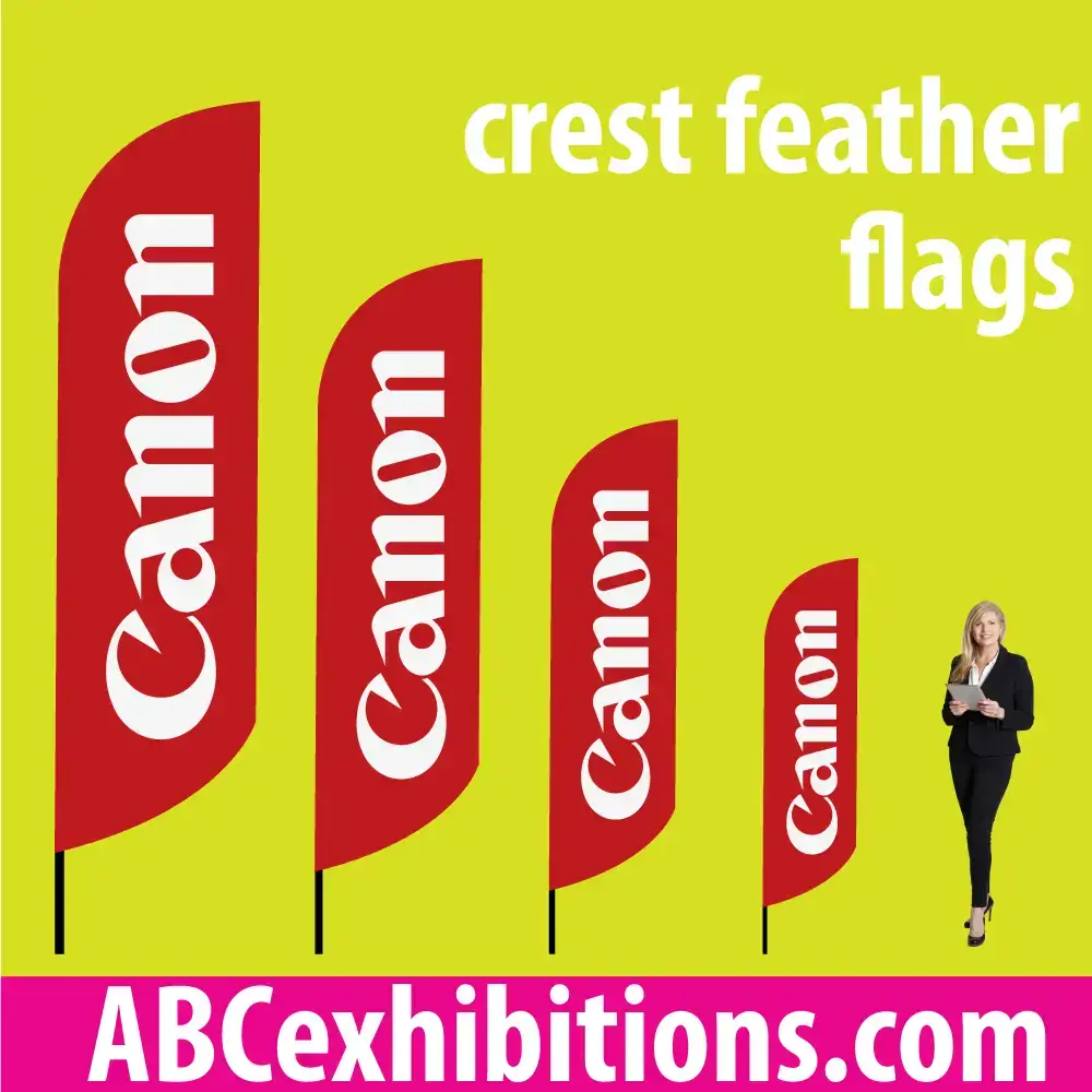 Crest Feather Flag Is Our Best Selling Feather Flag. Four size options.