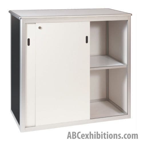 Exhibition counter with doors and storage