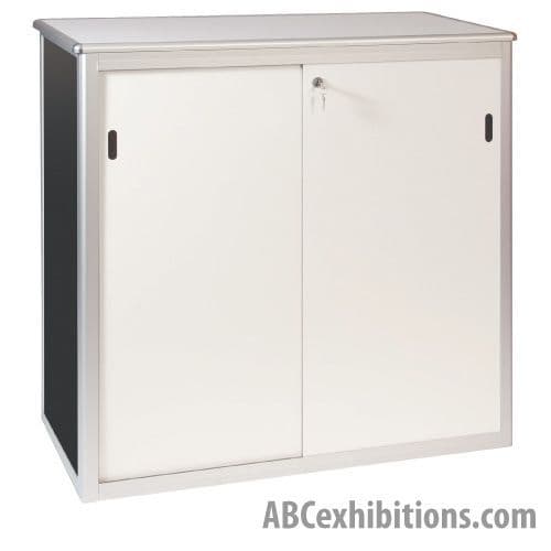 Exhibition counter with doors and storage