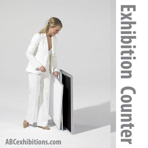 Exhibition counter with doors and storage