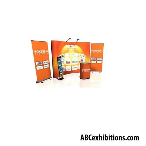 Pop Up Exhibition Stand Display Bundle With 3x3 Curved Pop Up Stand