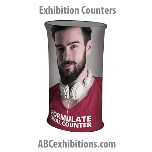 Formulate Oval Pop Up Counter With Graphic is ideal as a reception desk ...