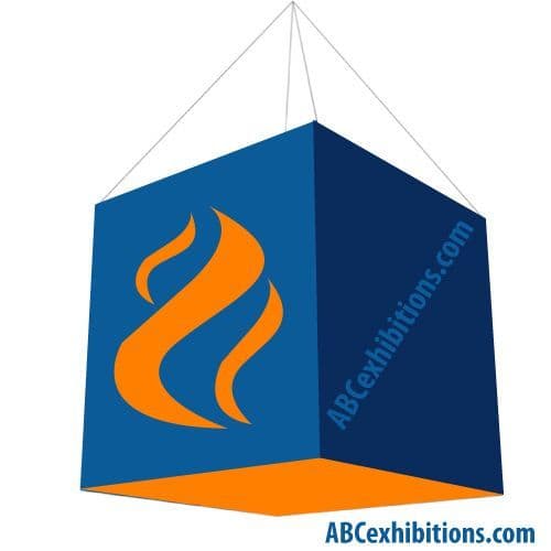 Cube hanging banner structures