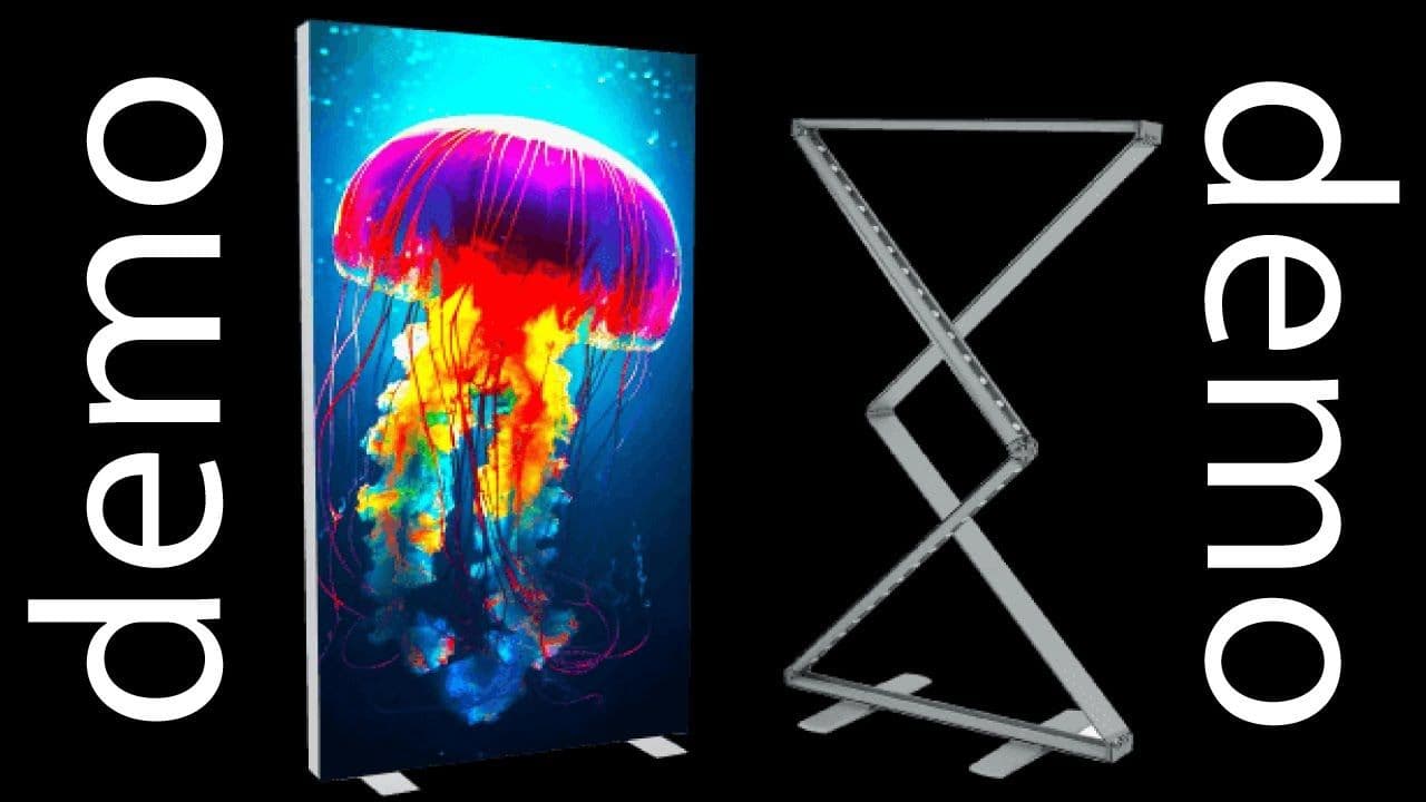 Folding LED lightbox with double sided graphics