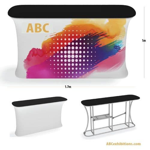 Rectangular fabric exhibition counter