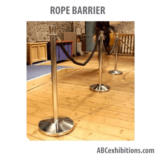 Lowest Cost Rope Barrier in Silver or black for hotels, restaurants, shops