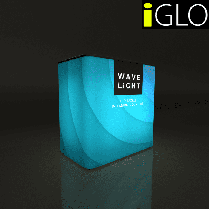 Wavelight Air Rectangular Illuminated Event And Exhibition Counter
