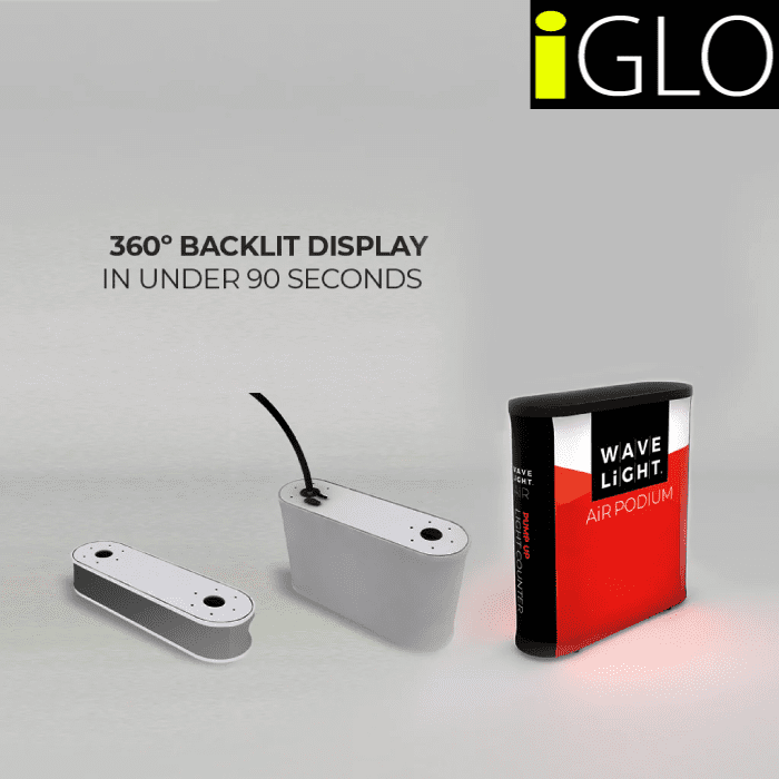 Wavelight Air Podium Illuminated Event And Exhibition Counter