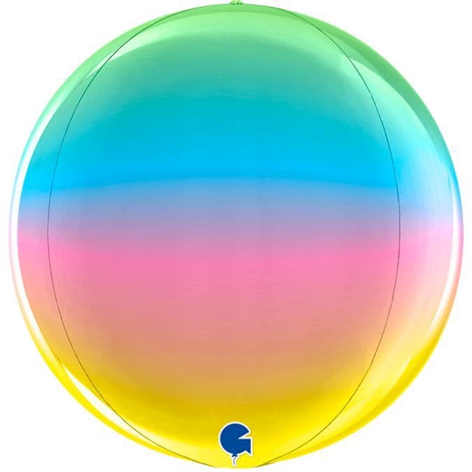 15" Rainbow 4D Globe Foil Balloon