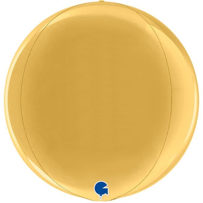 15" Standard Gold 4D Globe Foil Balloon