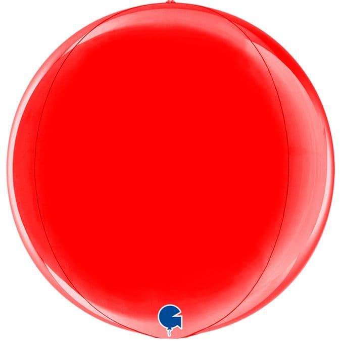 15" Standard Red 4D Globe Foil Balloon