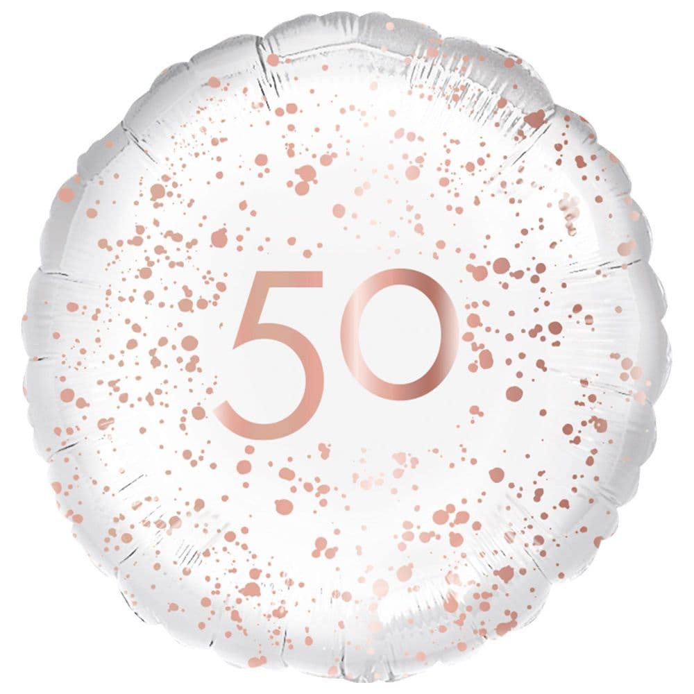 18" 50th Birthday Rose Gold Standard Foil Balloon