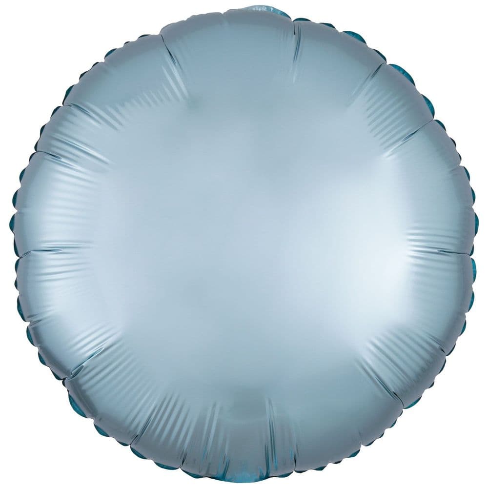 18" Silk Lustre Pastel Blue Circle Standard Foil Balloon