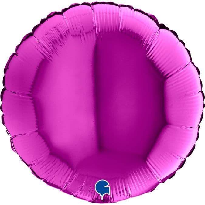 18" Standard Purple Circle Foil Balloon