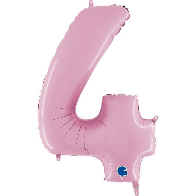 26" Pastel Pink Number Four Foil Balloon