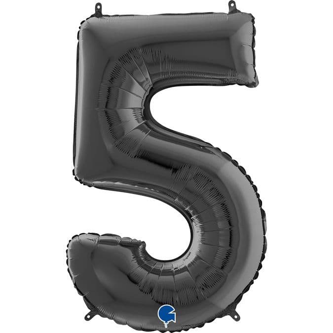 26" Standard Black Number Five Foil Balloon