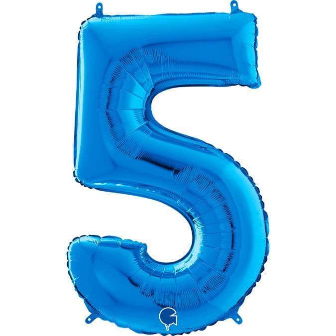 26" Standard Blue Number Five Foil Balloon