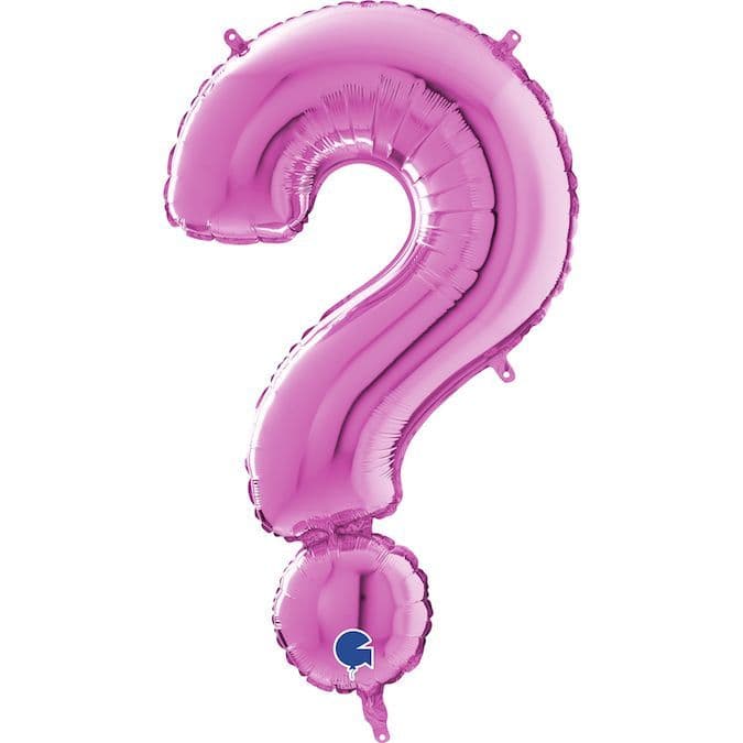 26" Standard Fuchsia Symbol Question Mark Foil Balloon