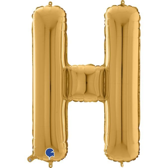 26" Standard Gold Letter H Foil Balloon