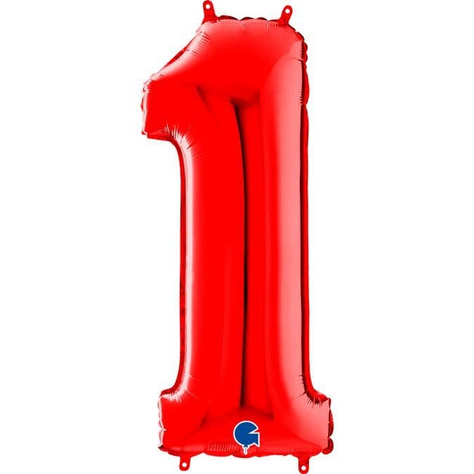 26" Standard Red Number One Foil Balloon