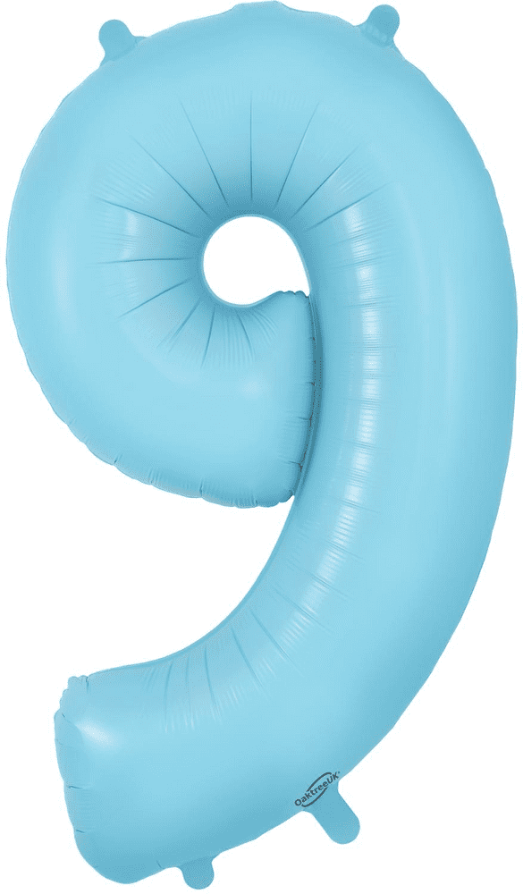 34" Matte Blue Number Nine Foil Balloon