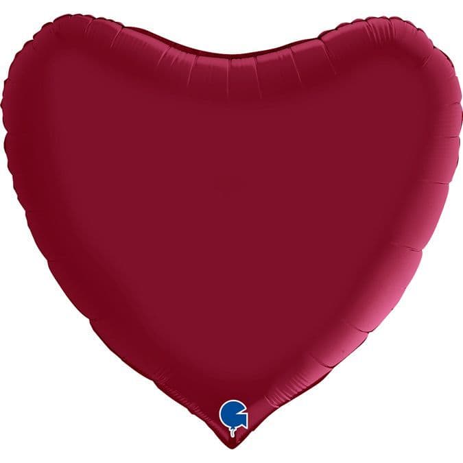 36" Satin Cherry Heart Foil Balloon