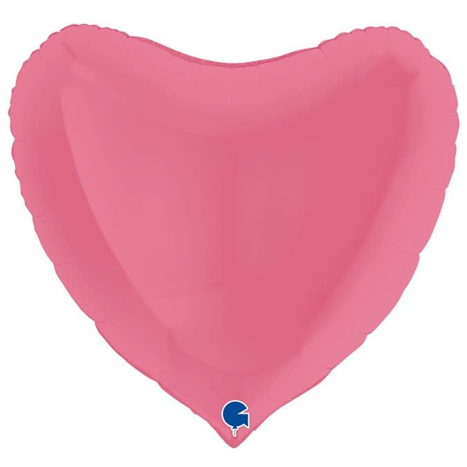 36" Standard Bubble Gum Pink Heart Foil Balloon