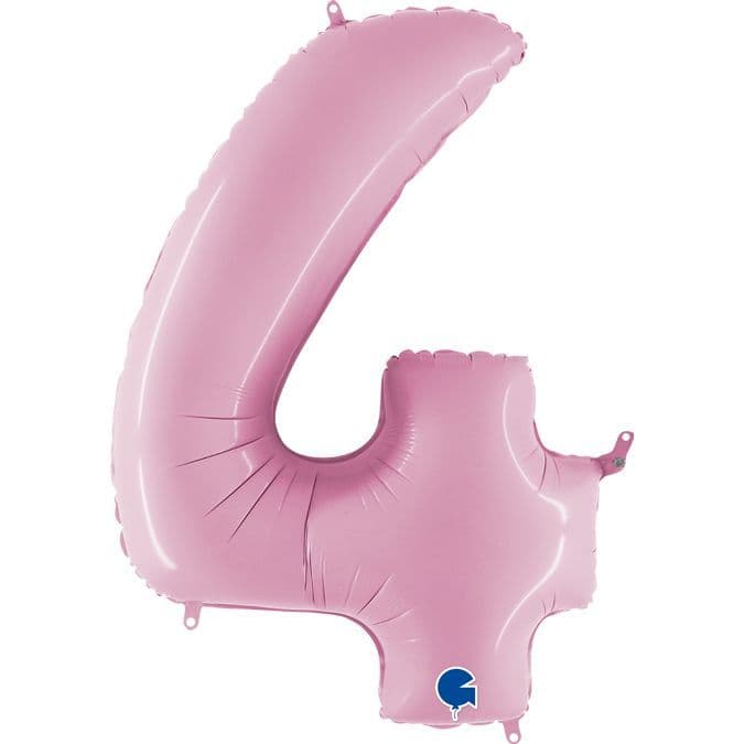 40" Pastel Pink Number Four Foil Balloon